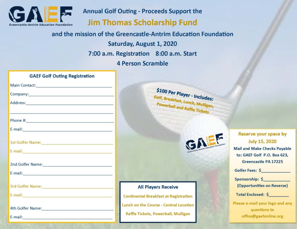 Annual GAEF Golf Outing - Greencastle-Antrim Education Foundation